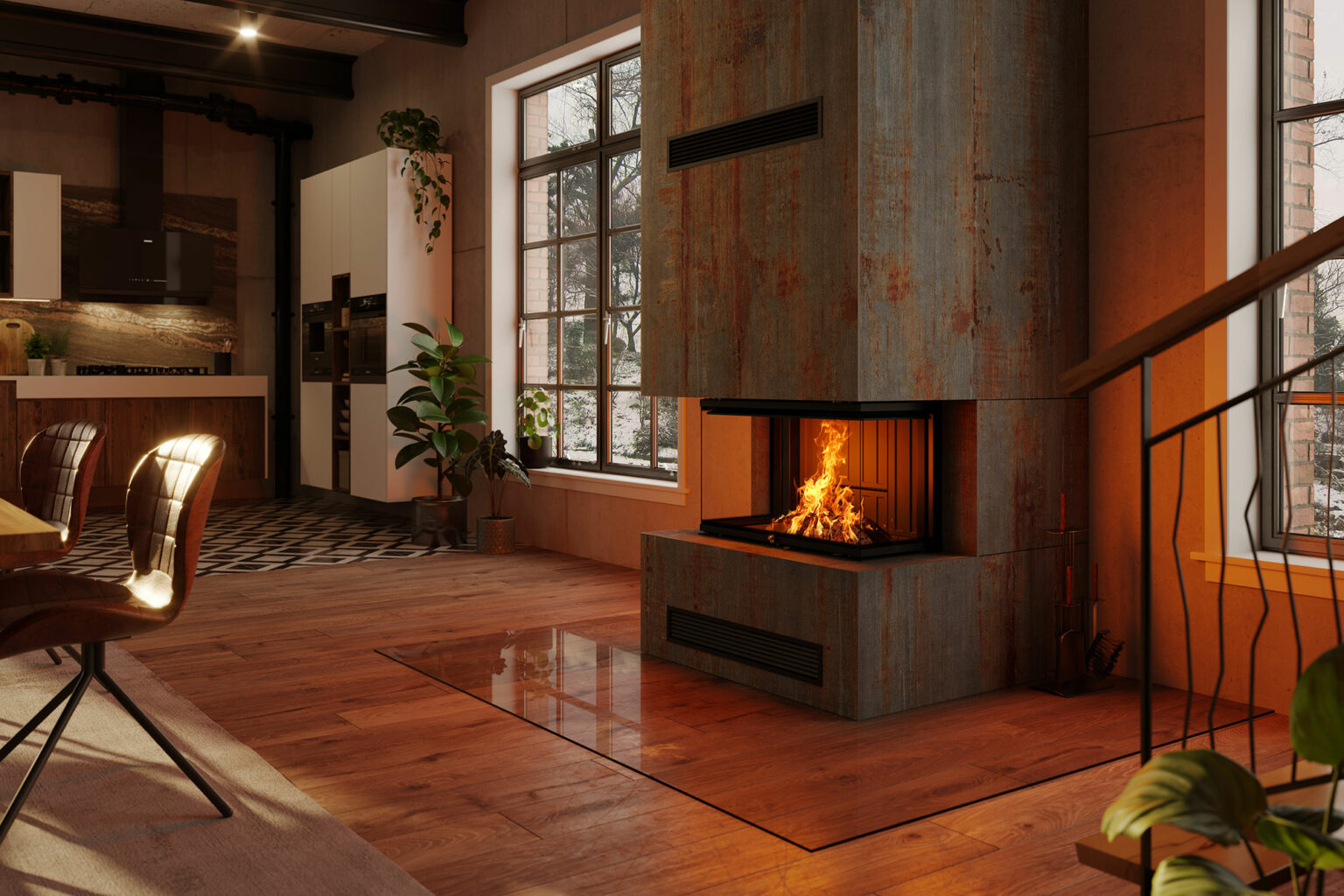 LUXUS® 32 Bay Guillotine Wood Fireplace - Ambiance®