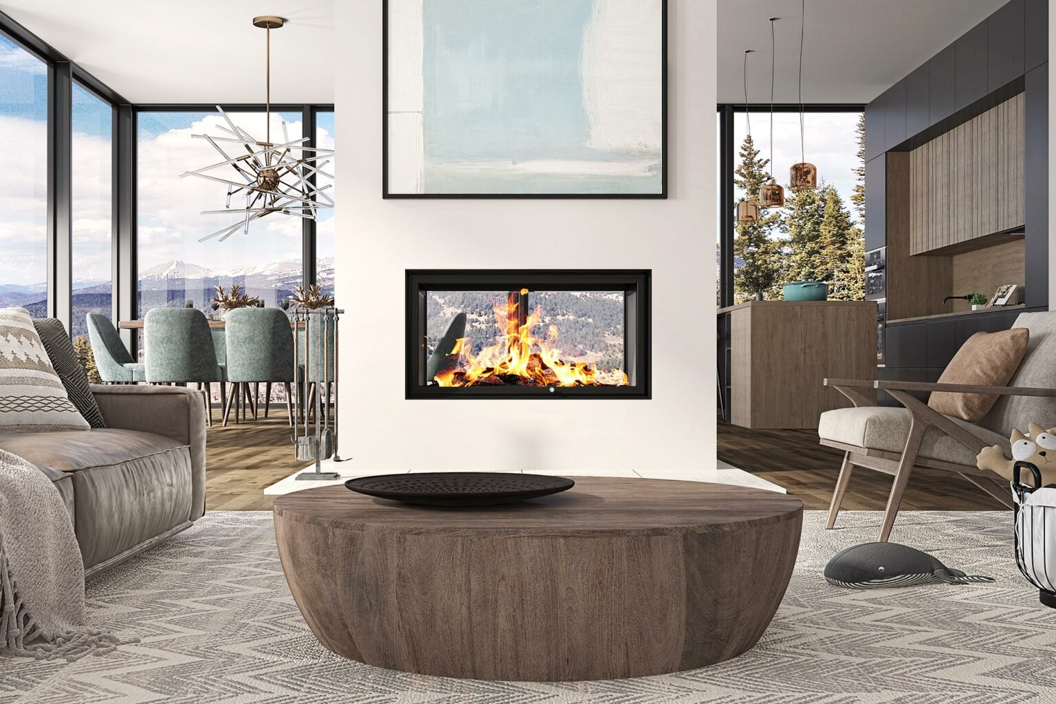 LUXUS® 40 See-Thru Guillotine Wood Fireplace - Ambiance®