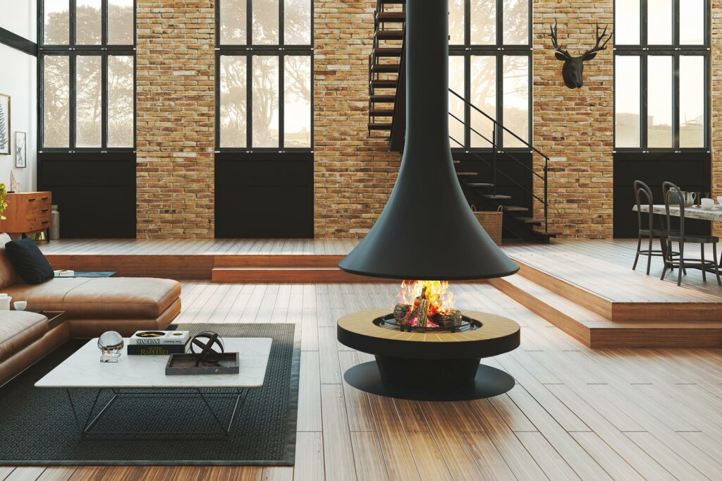 JC Bordelet Eva Suspended Fireplace Wood Gas - Ambiance®