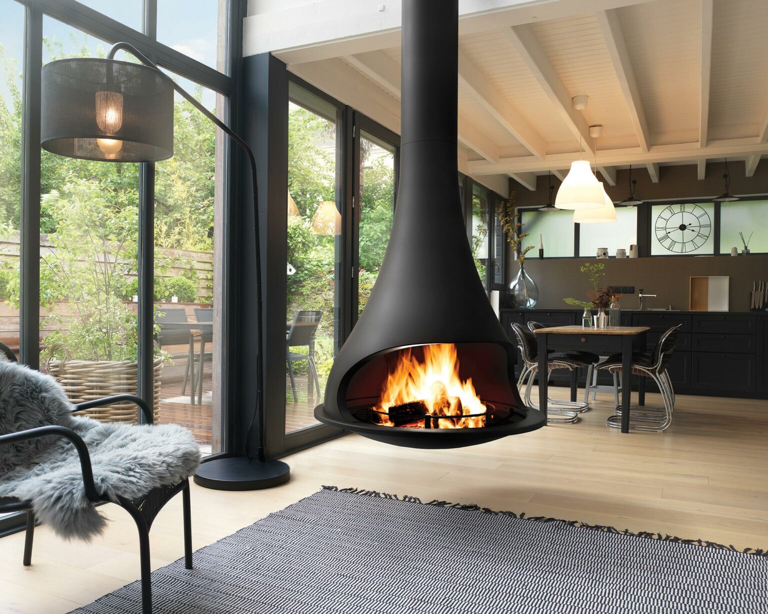 JC Bordelet Tatiana Suspended Fireplace Wood Gas - Ambiance®